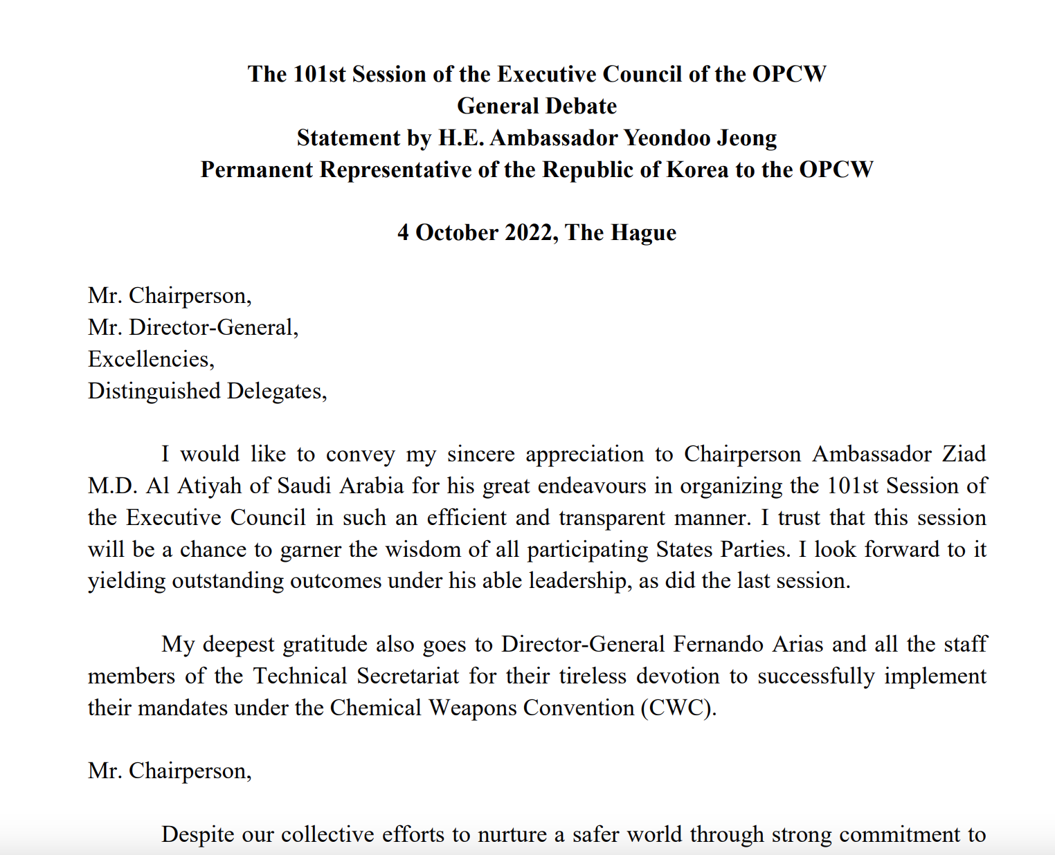 EC-101 Summary Report – CWC Coalition